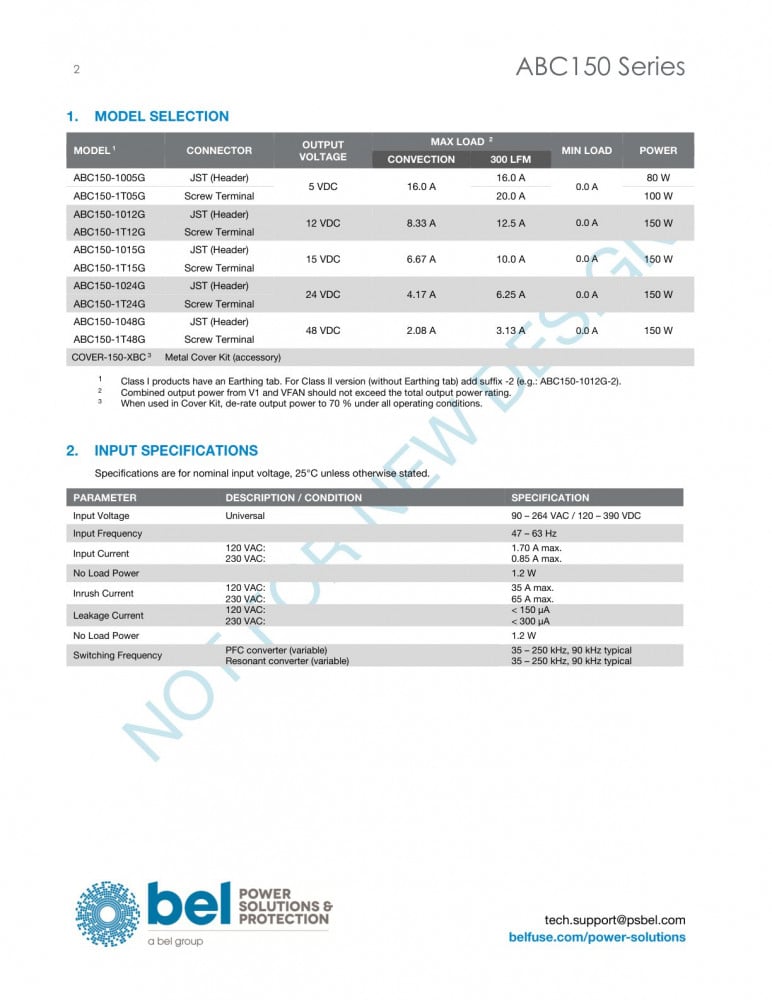 ABC150 series datasheet page 2