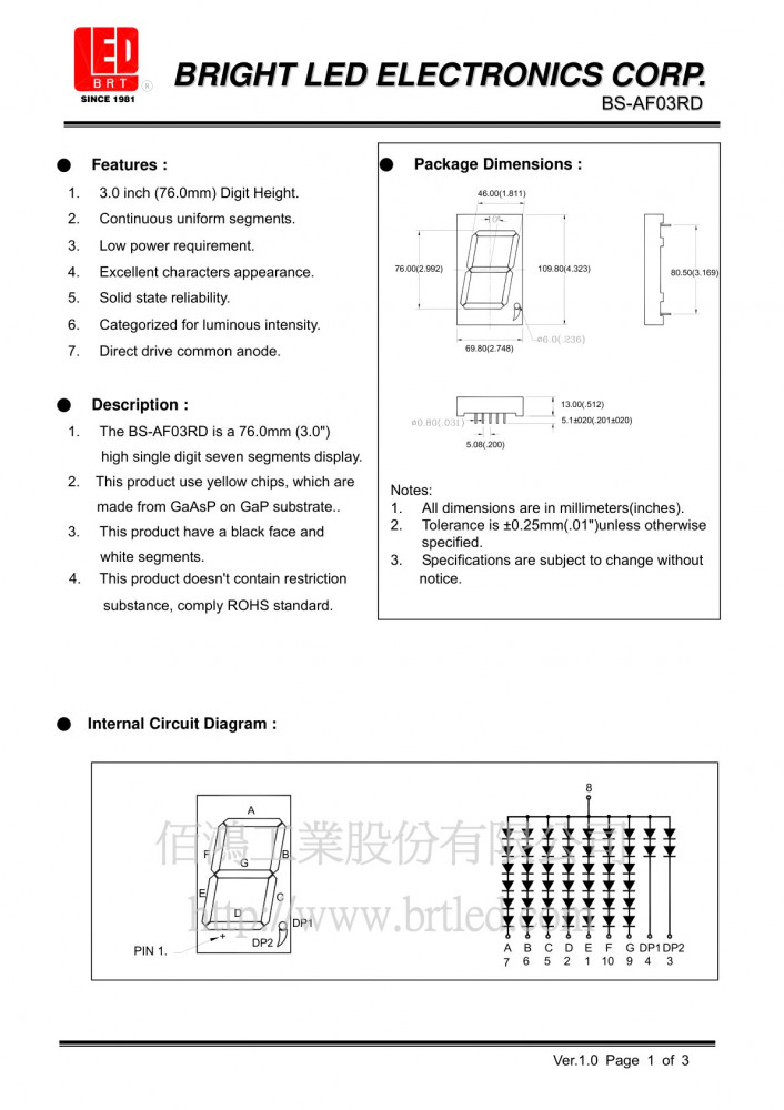 BS-AF03RD technical document page 1