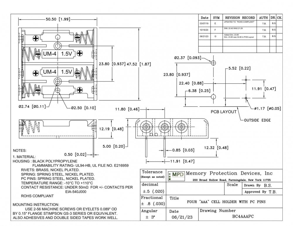 BC4AAAPC technical drawing page
