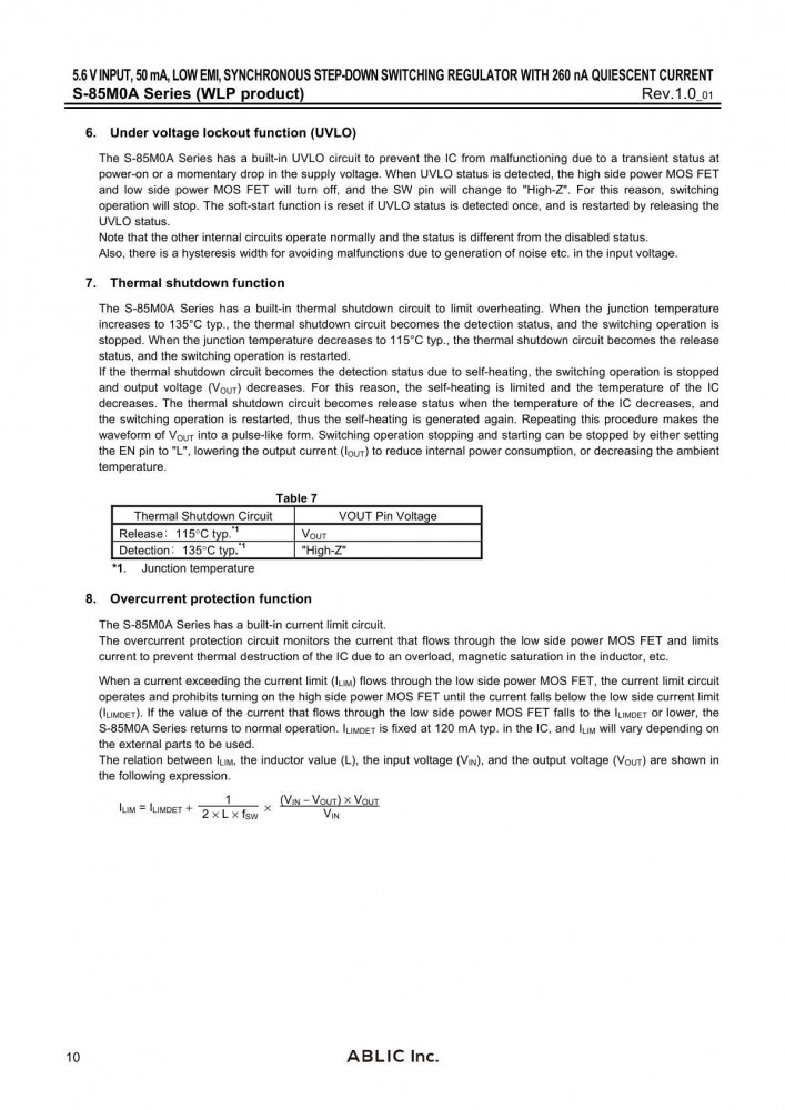 ABLIC S-85M0A datasheet page 10