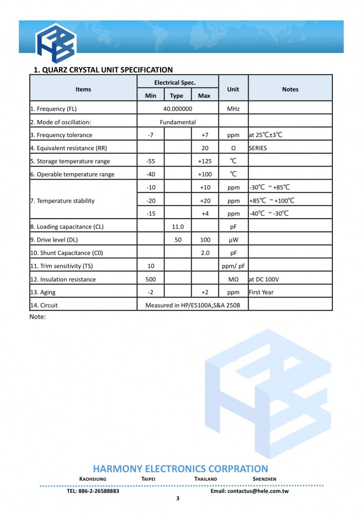 HELE X3S040000MB1H-HPZ specification page 4