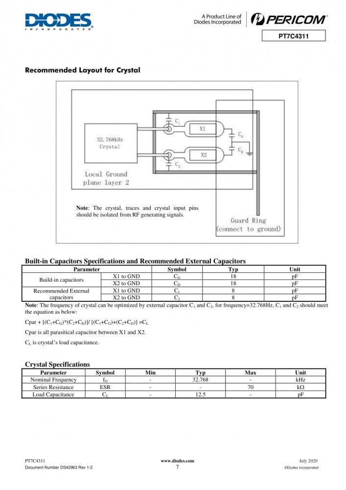 PT7C4311 datasheet page 7
