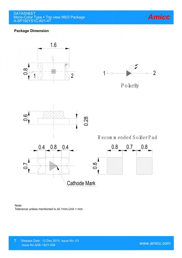 A-SP192YS1C-A01-4T datasheet page 7