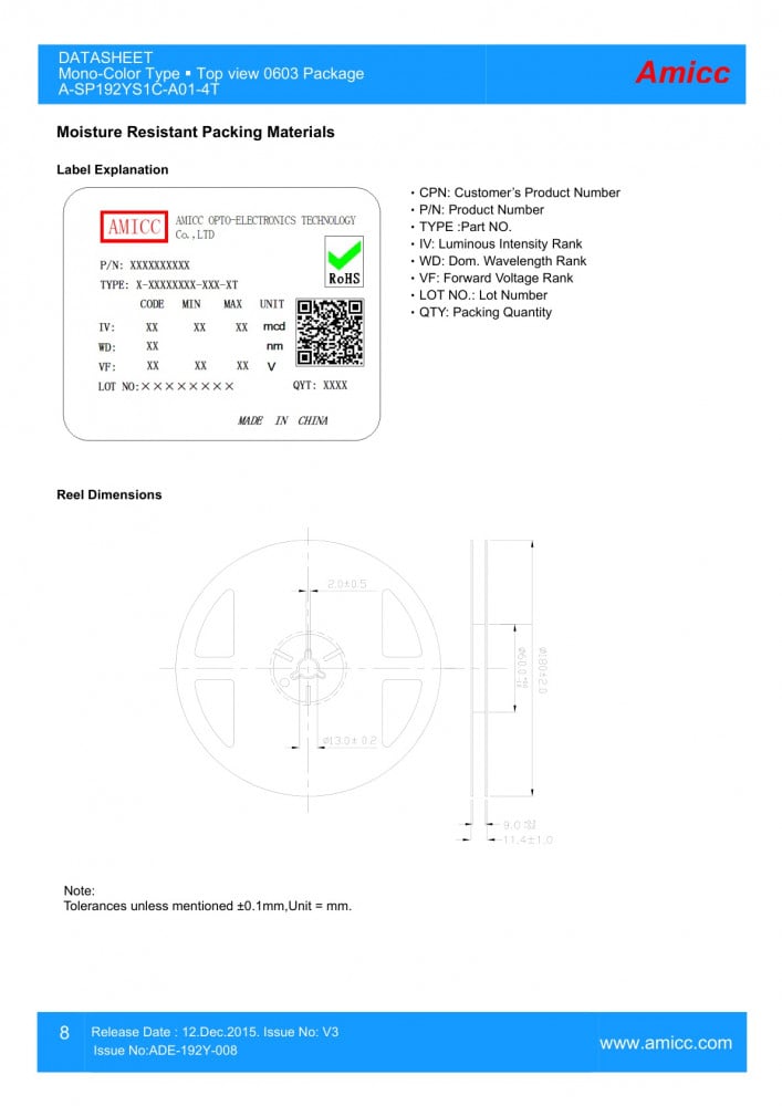 A-SP192YS1C-A01-4T datasheet page 8