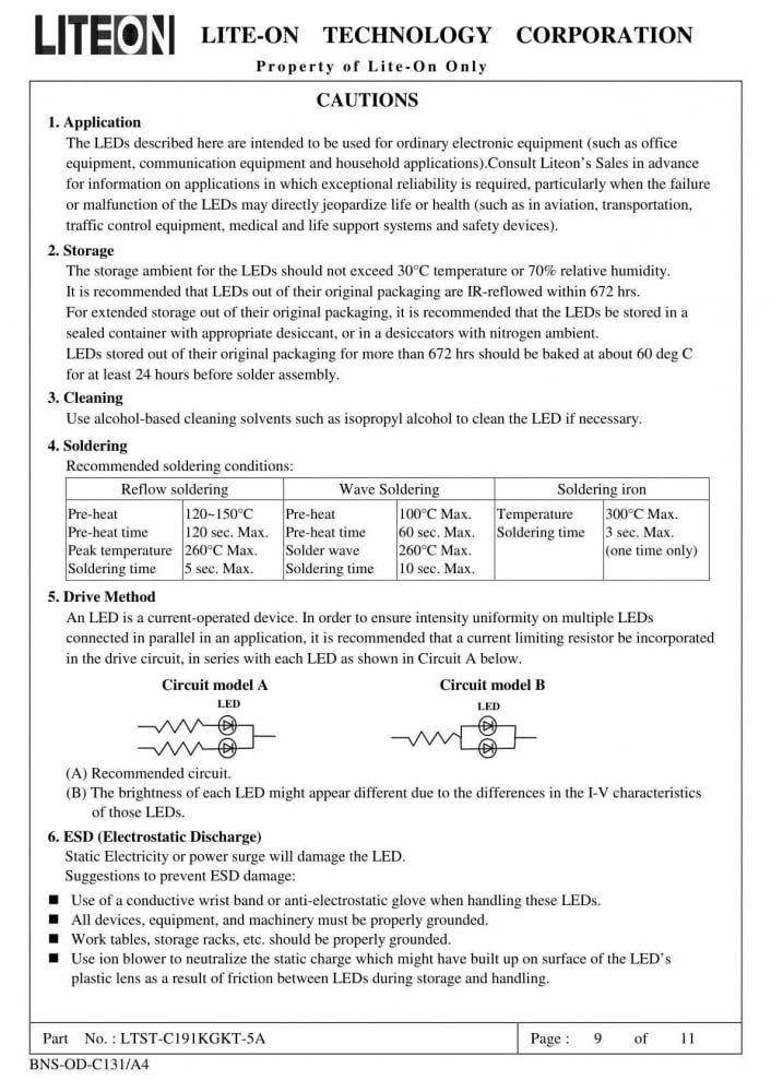LTST-C191KGKT-5A datasheet page 10