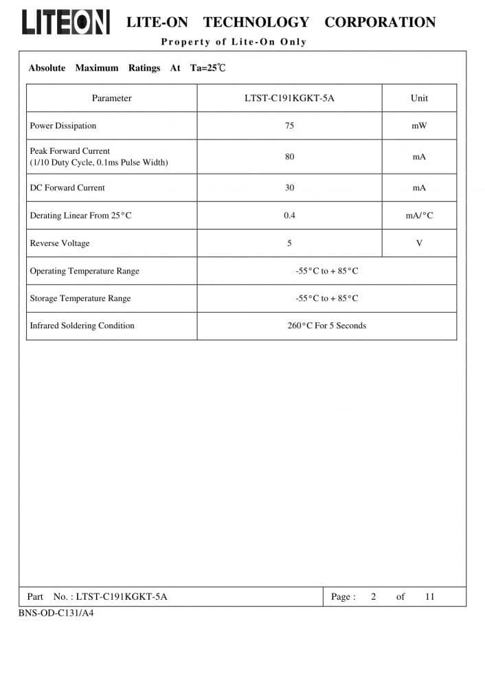 LTST-C191KGKT-5A datasheet page 3