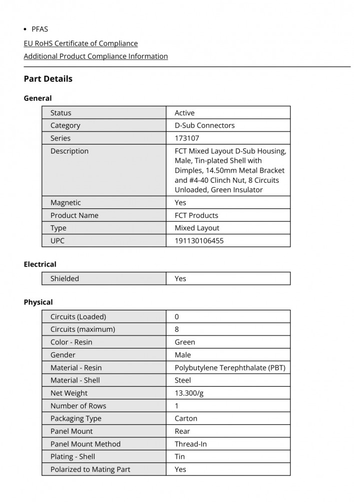 MOLEX 1731071169 drawing, page 2