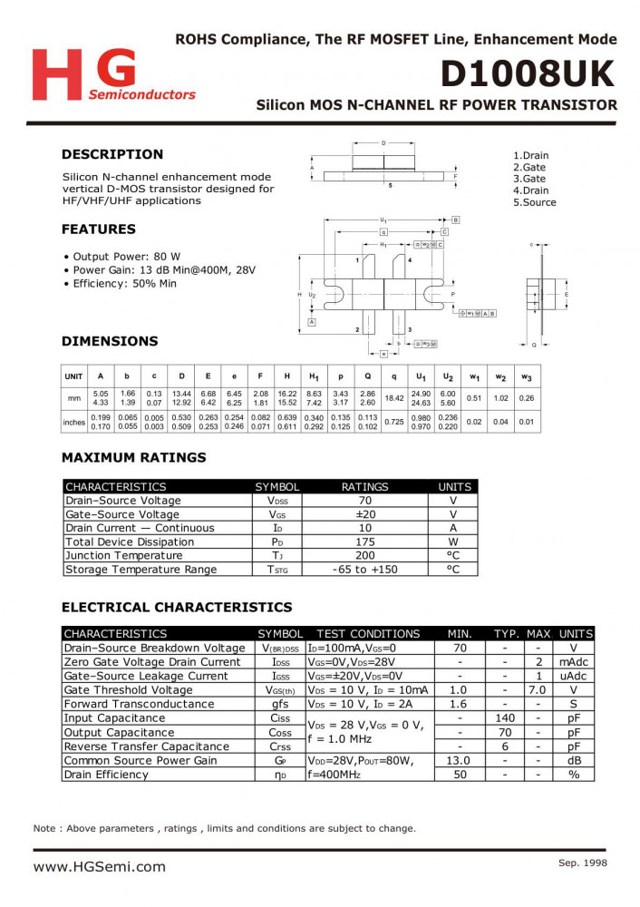 D1008UK datasheet page