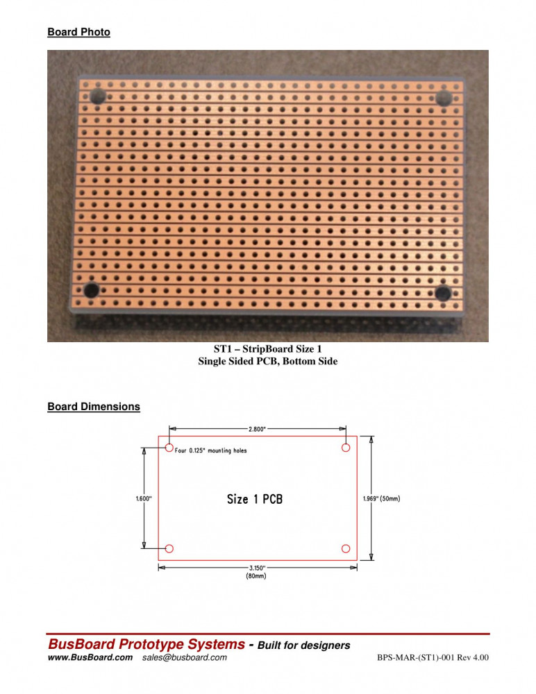 ST1 single-sided PCB bottom-side view