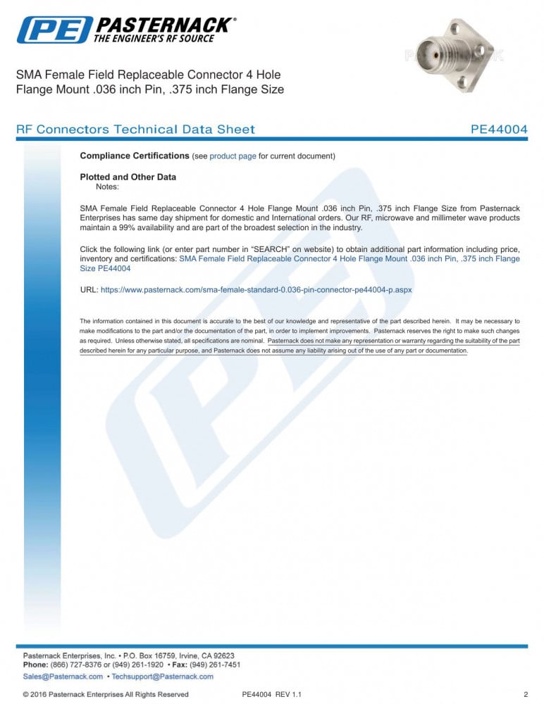 PE44004 technical document page 2