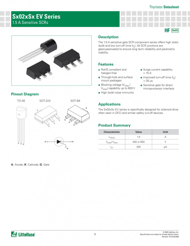 S602TSRP datasheet page 1