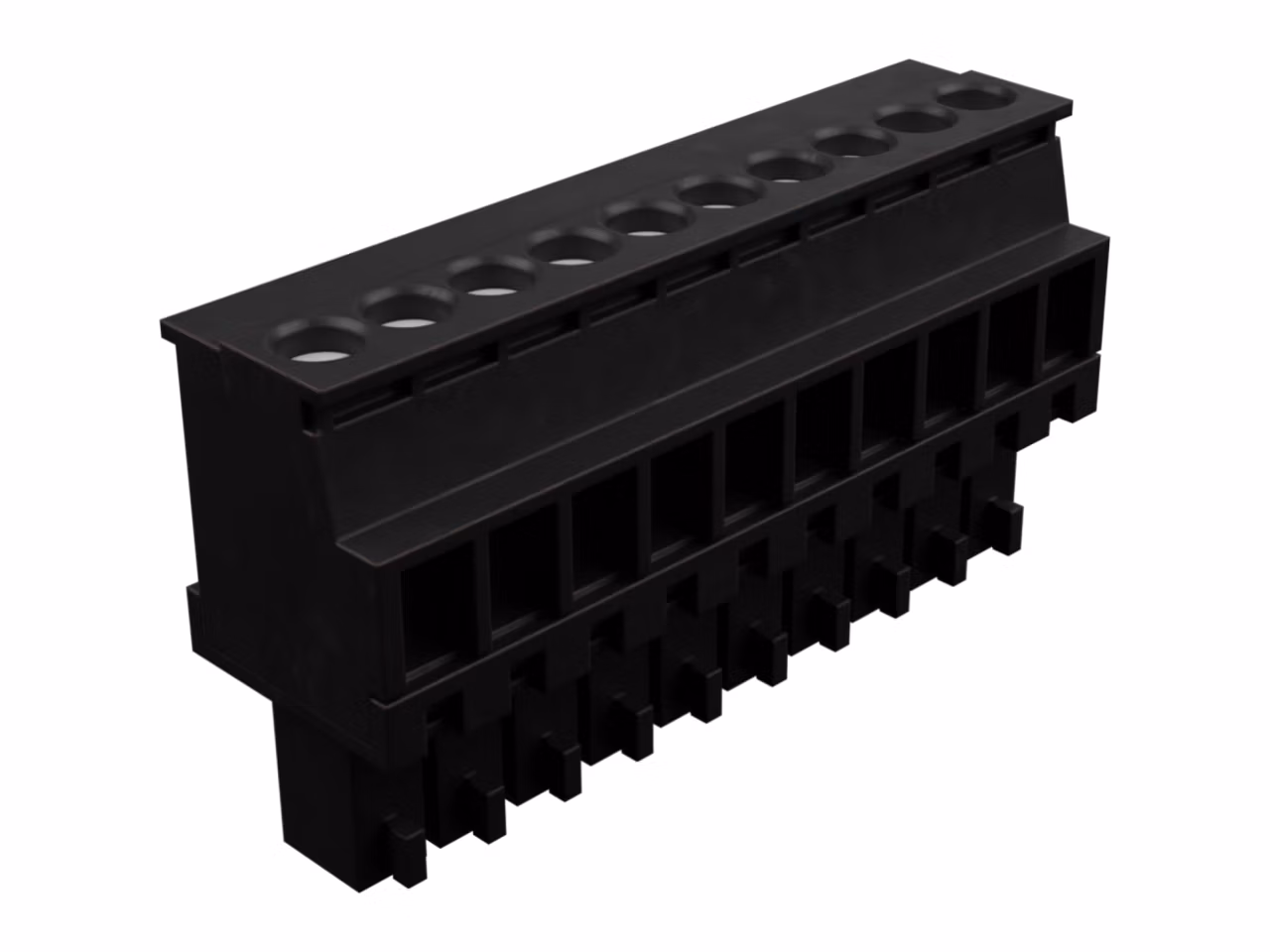 3.50mm Pitch Eurostyle Vertical Plug, with Reverse Imprinting, Front Wire Entry, Black, 10 Circuits for sale
