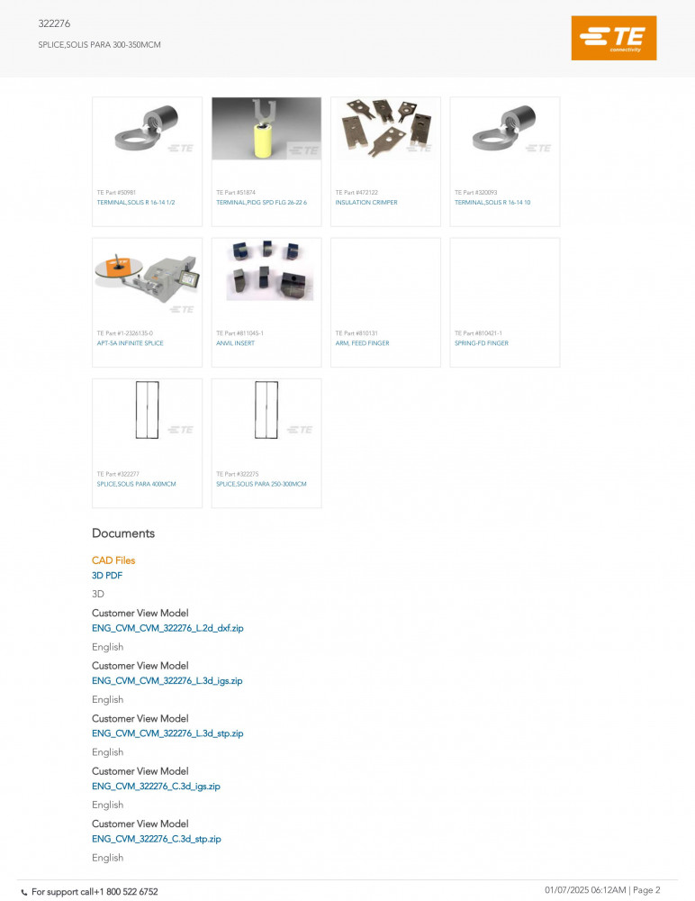 TE Connectivity 322276 technical document page 2