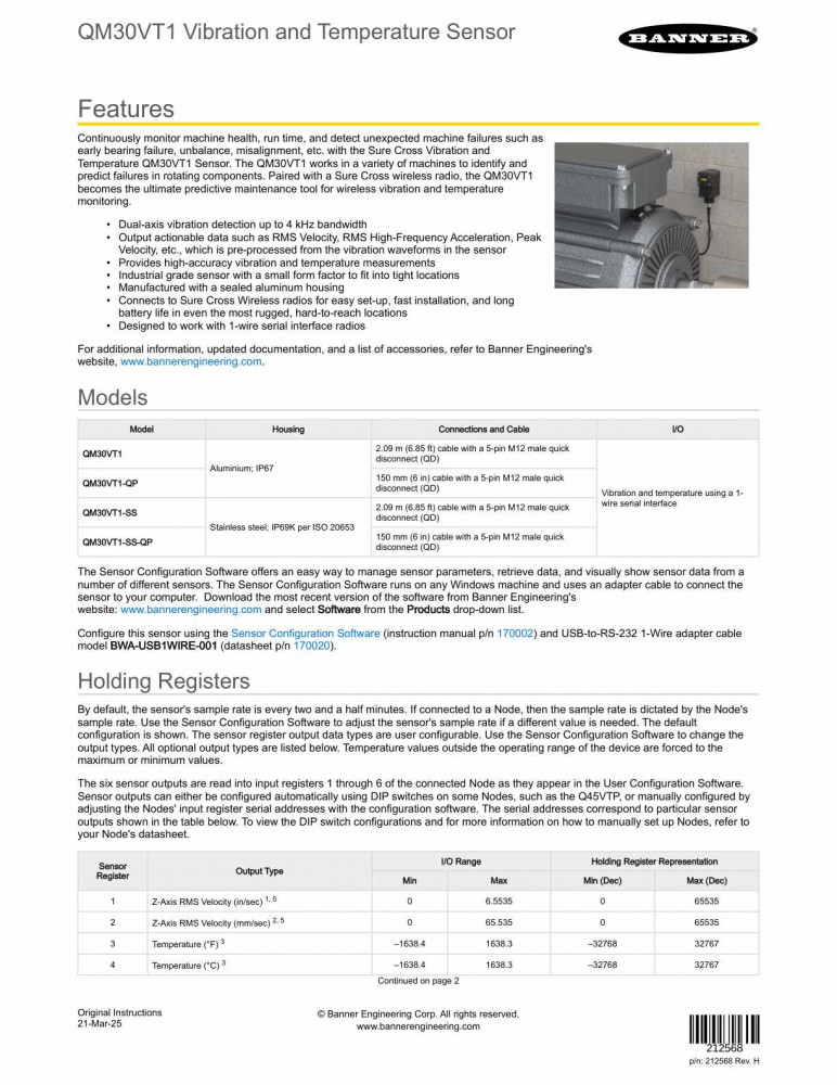 QM30VT1 technical document page 1