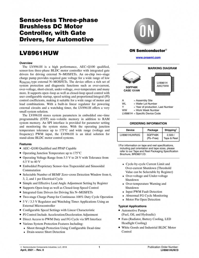 LV8961H datasheet page 1