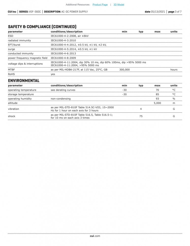 VOF-S60C-12 datasheet page 3