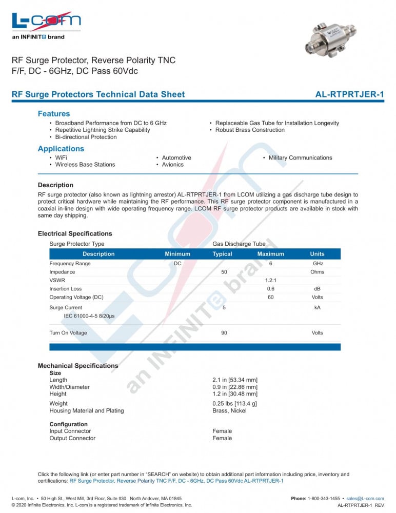 AL-RTPRTJER-1 technical document page 1
