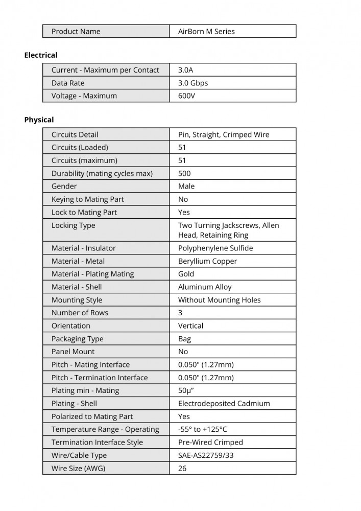 Technical document page 2 for MM-313-051-161-41NA