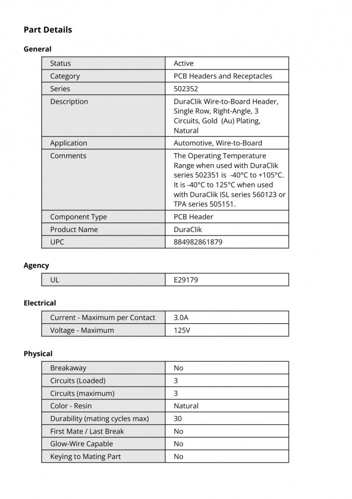 MOLEX 5023520310 technical document image 2