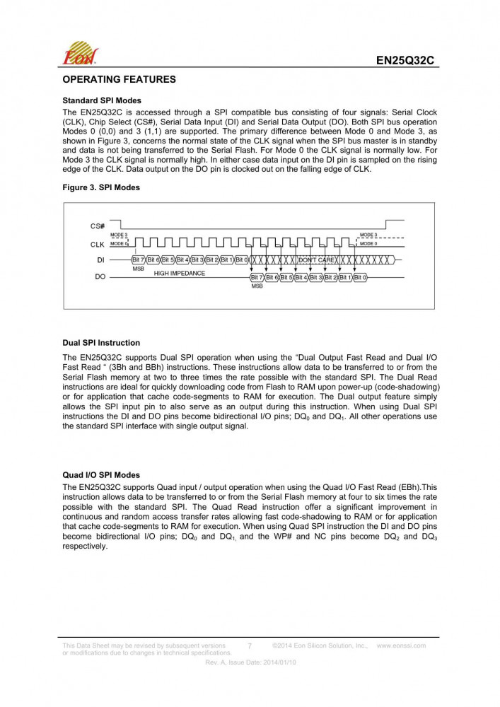 EN25Q32C datasheet page 7