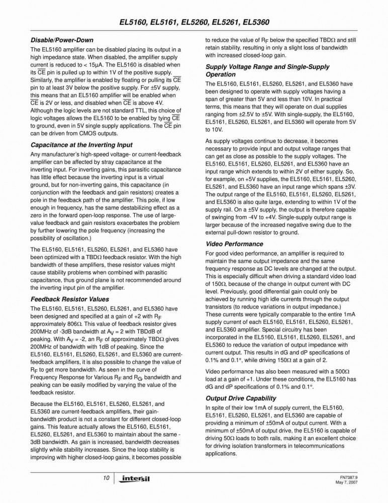 EL5360IU datasheet page 10