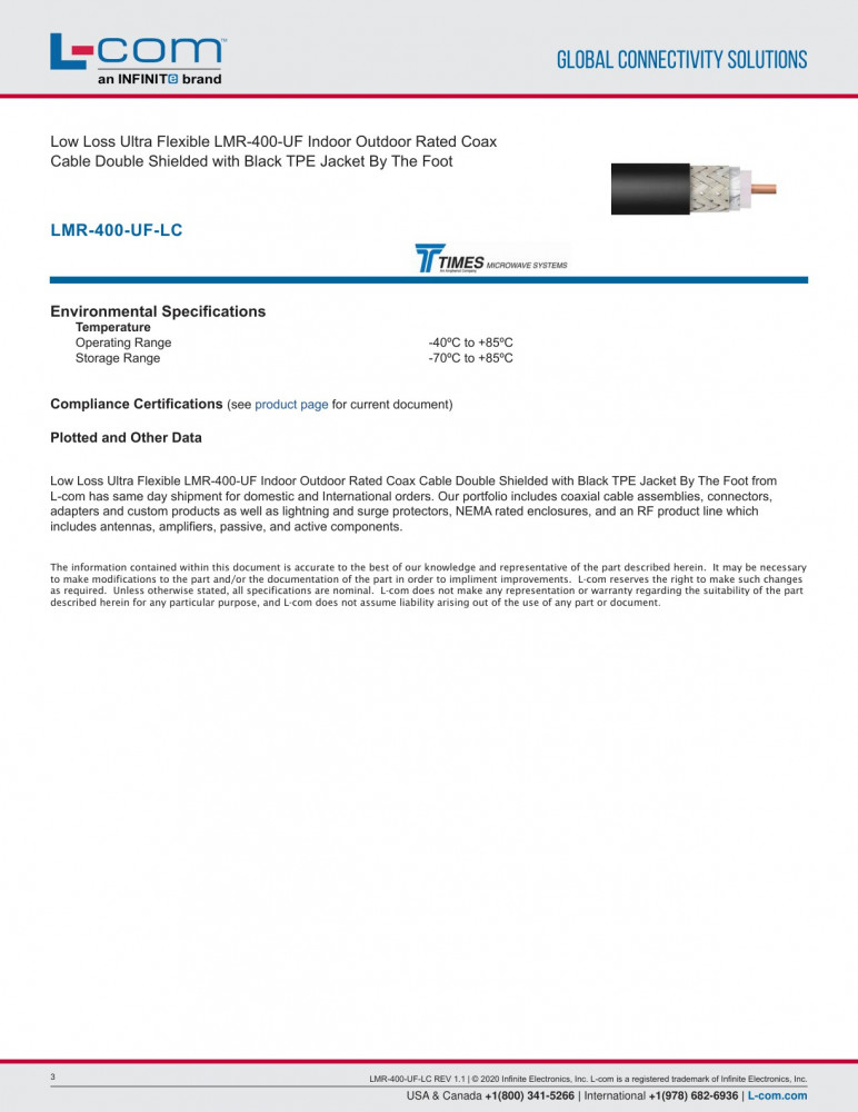 LMR-400-UF-LC technical document page 3