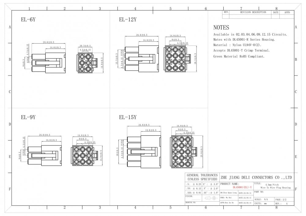DLL DL45001 technical drawing page 2