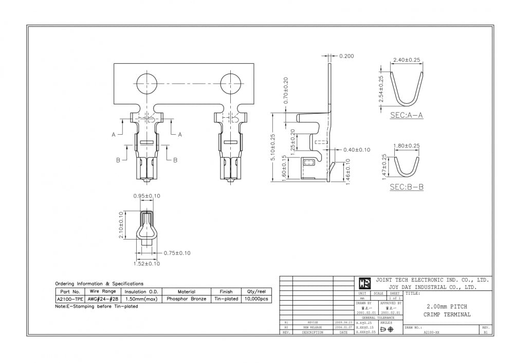 A2100-TPE technical drawing preview
