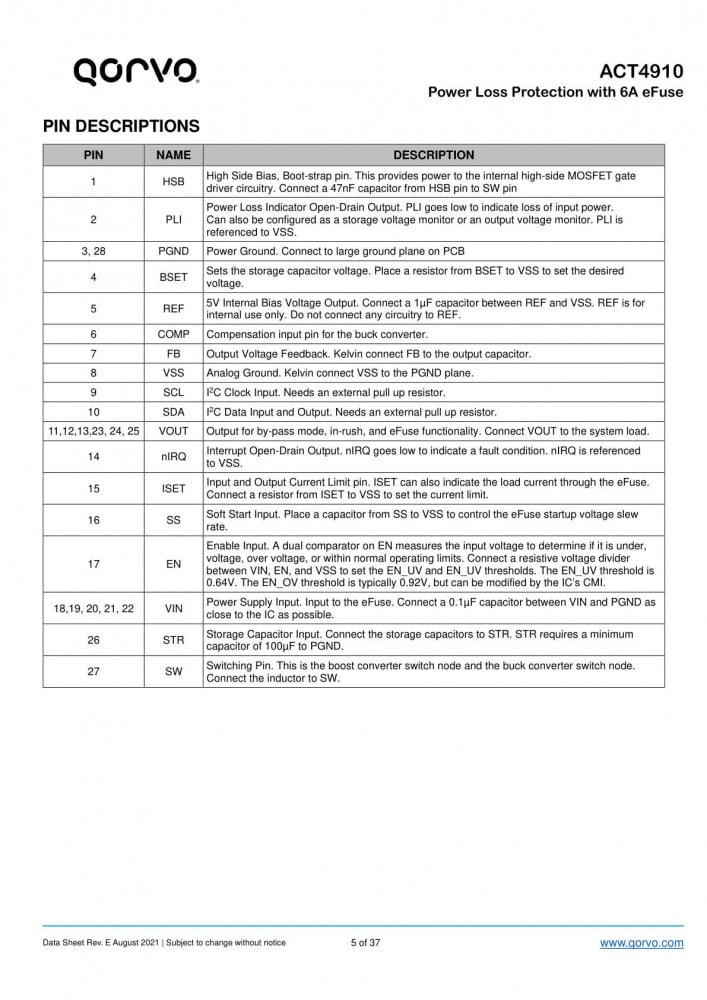 ACT4910 datasheet page 5