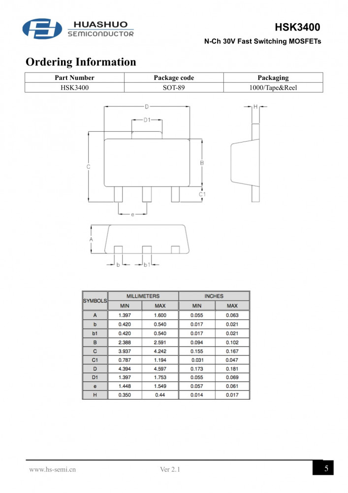 HSK3400 datasheet page 5