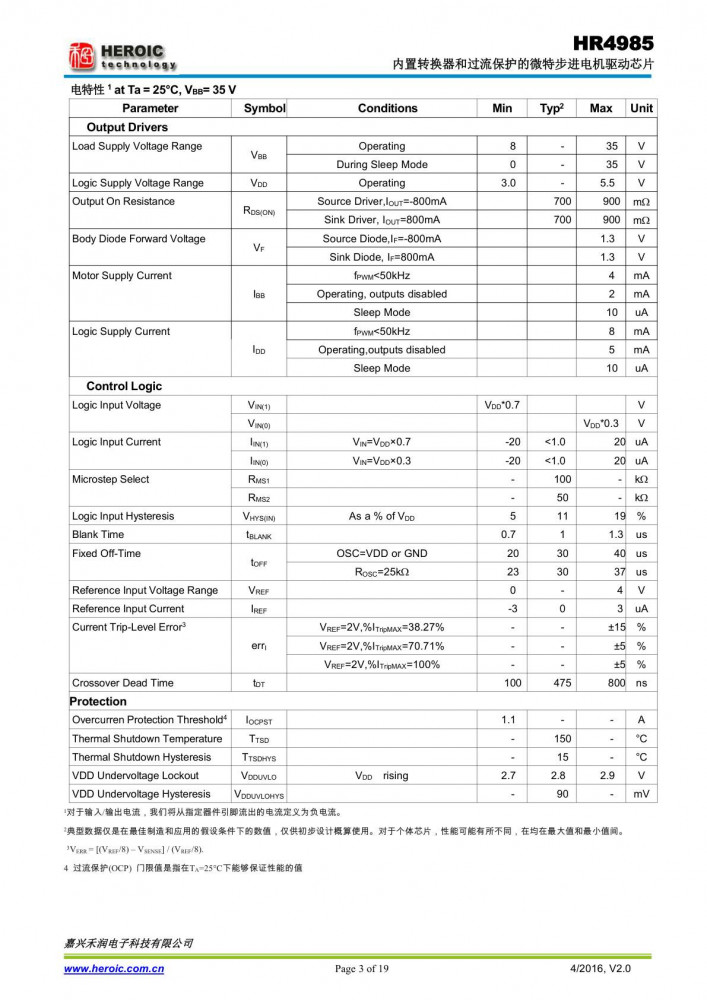 HR4985 datasheet page 3