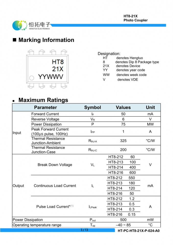 HT8-213 datasheet page 4