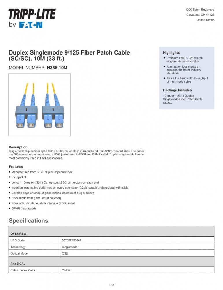N356-10M technical document page 1
