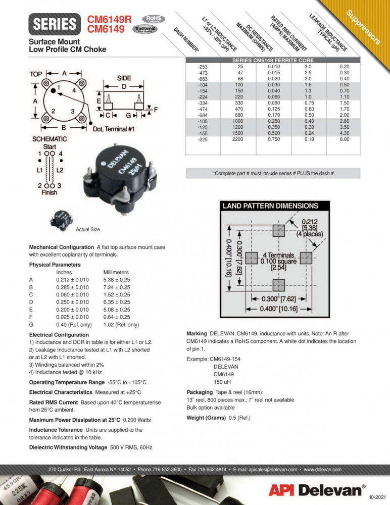 CM6149 series datasheet page