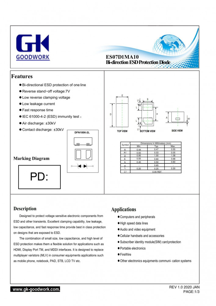 ES07D1MA10 technical document page 1