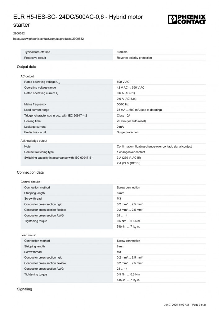 Phoenix Contact 2900582 technical document page 3
