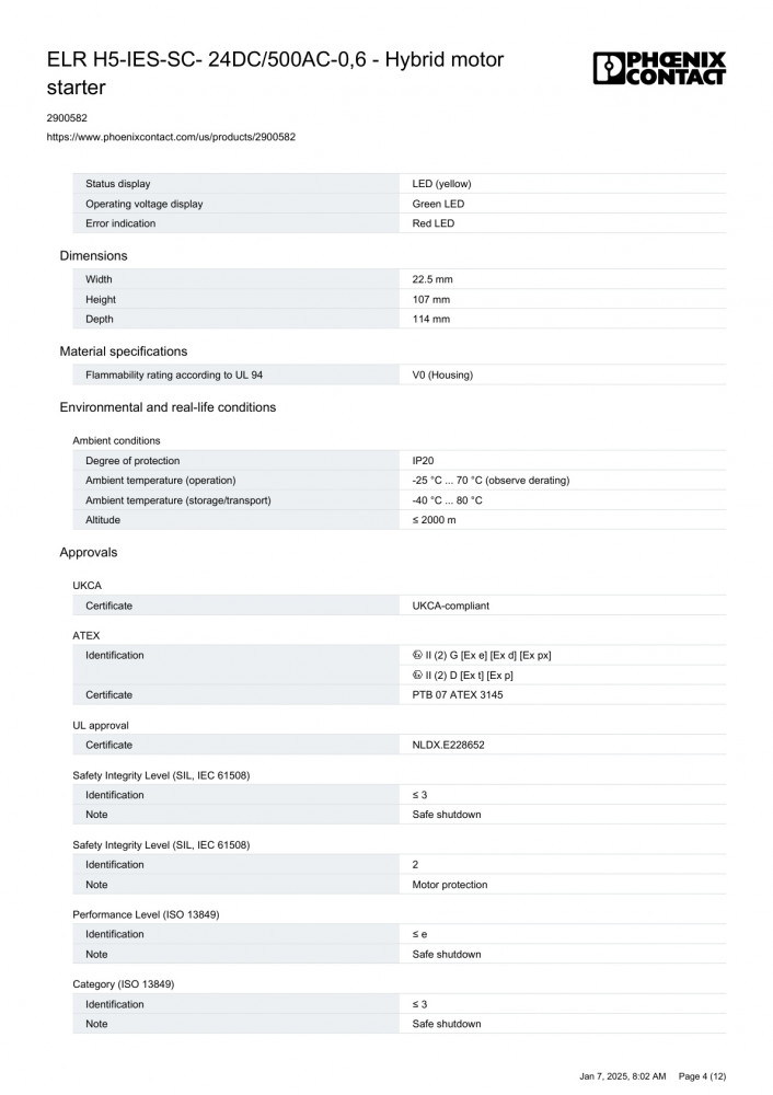 Phoenix Contact 2900582 technical document page 4