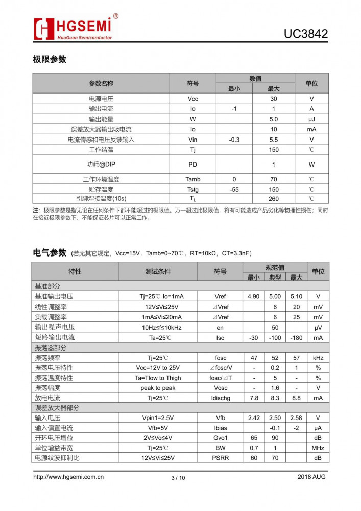 UC3842M/TR datasheet page 3