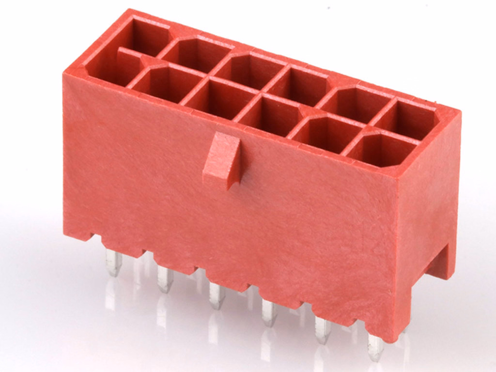 Micro-Fit+ Versa Color Vertical Header, Through Hole, 3.00mm Pitch, Dual Row, 10 Circuits, 0.38µm Gold (Au) Plating, Glow-Wire Capable, Red, Tray for sale