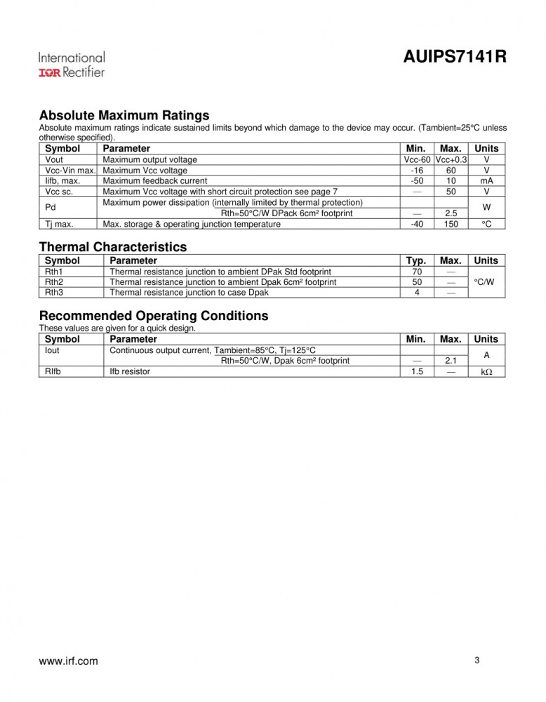 AUIPS7141RTRL datasheet page 3