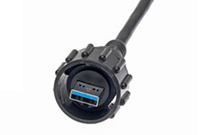 Sealed Industrial USB Type B Plug-to-Shielded Pigtail, 3.0m Length