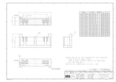 HRS DF1-6S-2.5C Rectangular Connector Housing