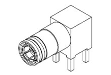 SMB Jack, Straight, PCB Receptacle, Surface Mount, Through Hole Signal, Brass Body, Gold (Au) Plated, Bag, 75 Ohms