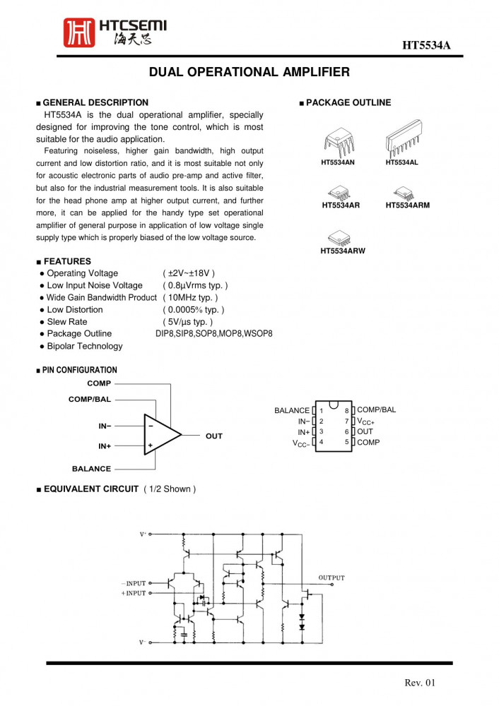 HT5534ARZ technical document page 1