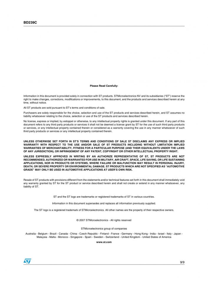 BD239C datasheet page 9