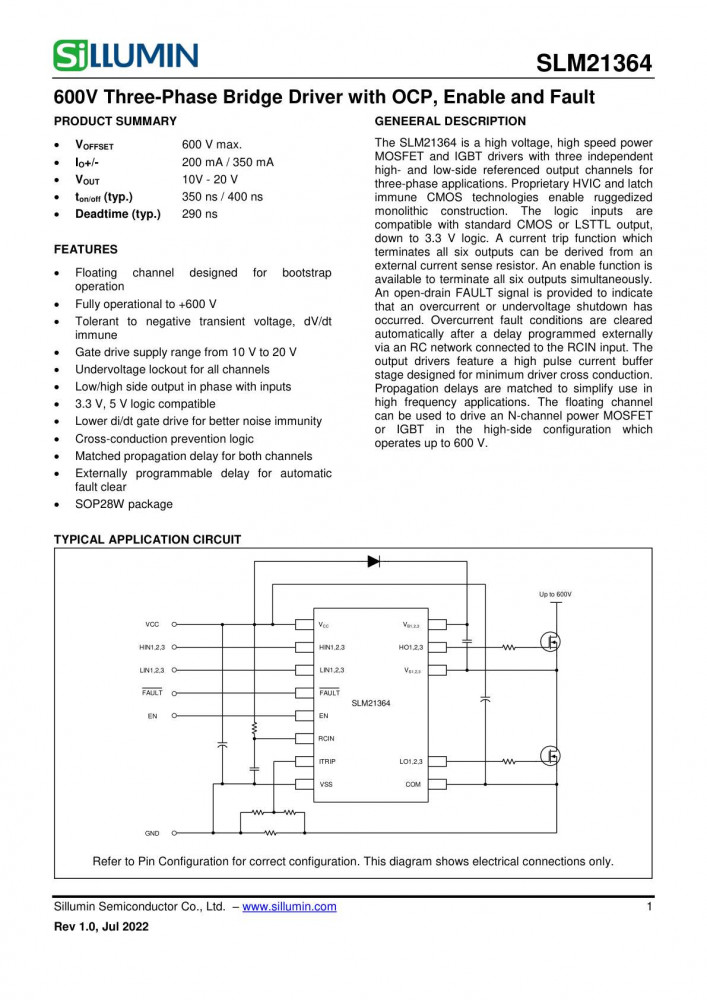 SLM21364 datasheet page 1