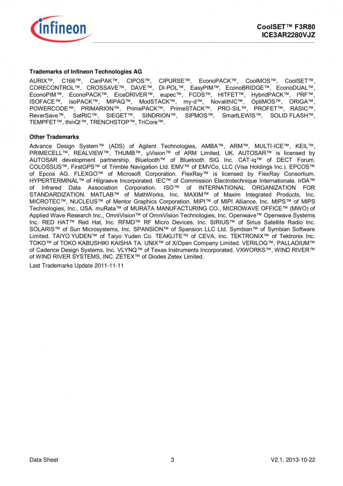 ICE3AR2280VJZ datasheet page 3
