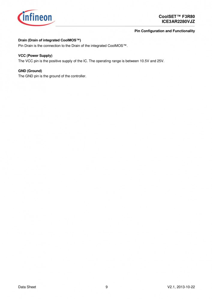 ICE3AR2280VJZ datasheet page 9