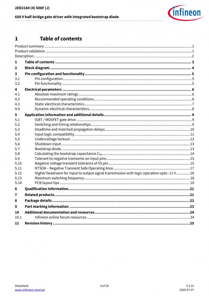 2ED21844S06JXUMA1 datasheet page 3