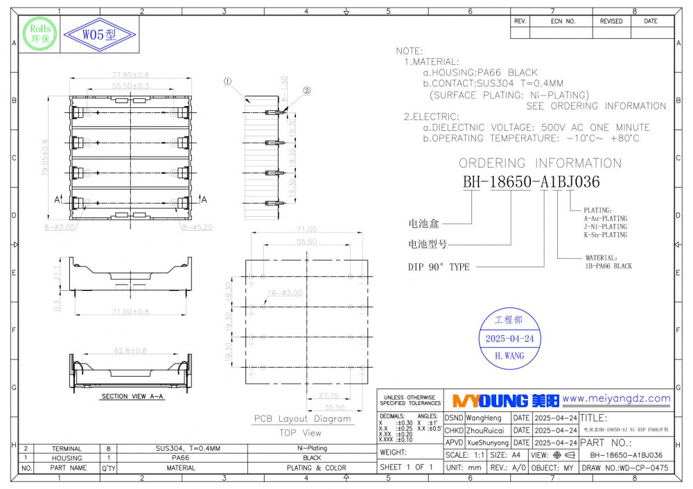 BH-18650-A1BJ036 technical document preview